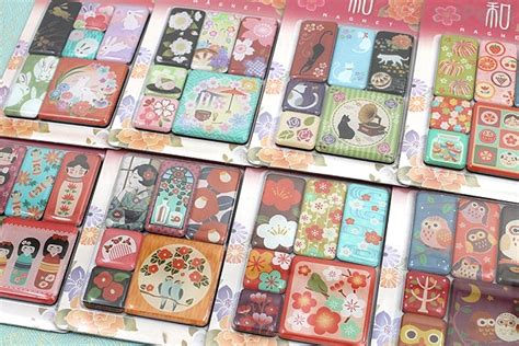 Kurochiku Japanese Pattern Magnet Ume Plum Set Of 6 Jetpens