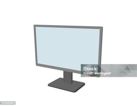 컴퓨터 모니터입니다 흰색 배경에 고립 3 차원 벡터 그림입니다 0명에 대한 스톡 벡터 아트 및 기타 이미지 0명 3차원 형태 Lcd Istock