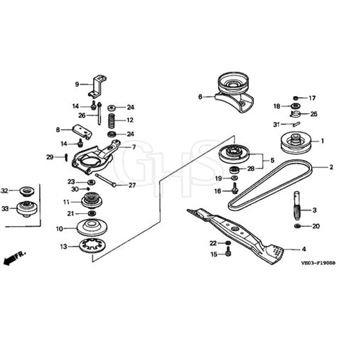 Honda HRB475 SG MZAZ 8000001 8099999 Brake Arm Rotary Blade Diagram