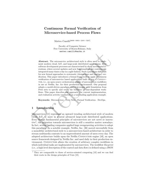 Pdf Continuous Formal Verification Of Microservice Based Process Flows