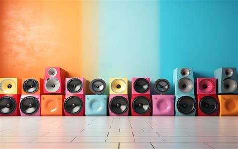 Premium AI Image Loudspeaker On A Wall Plain Full Background With