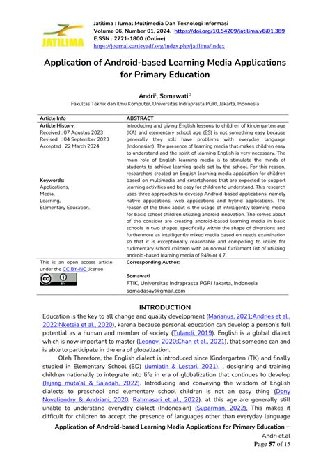 Pdf Application Of Android Based Learning Media Applications For