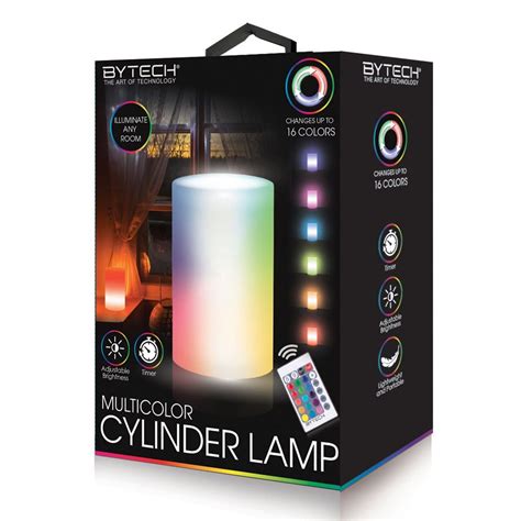 Lámpara LED Bytech cilíndrica con control remoto multicolor