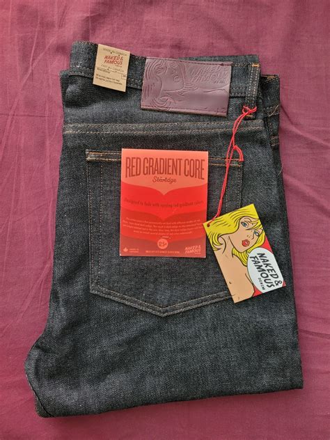 Naked and Famous Weird Guy Red Gradient Core 男裝 褲半截裙 牛仔褲 Carousell