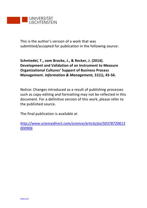 Pdf Development And Validation Of An Instrument To Measure