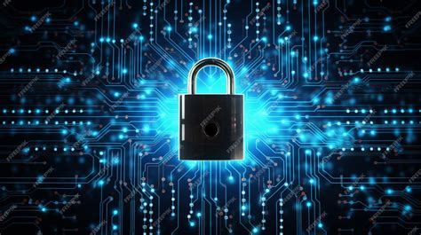 Premium Photo Cyber Security Concept Padlock On Circuit Board Background 3d Renderinggenerated Ai