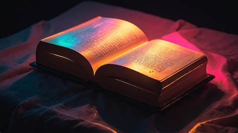 Premium Photo Glowing Love Lamp With Open Book Romantic And Warm