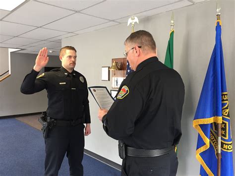 Wenatchee Police Department Officer Pearsall Being Sworn In By Chief