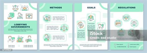 Brochure With Lobbying Government Linear Icons Stock Illustration Download Image Now Design