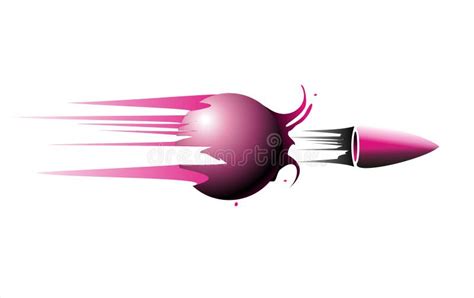 Pink Bullet Icon Isolated On Blue Background Minimalism Concept Stock