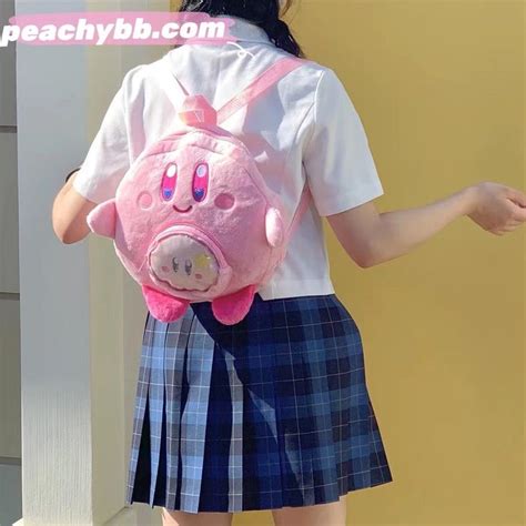 Kirby Shape Inspired Pink Plush Backpack In 2022 Plush Backpack