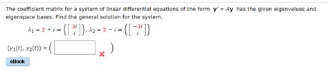 solved the coefficient matrix for a system of linear