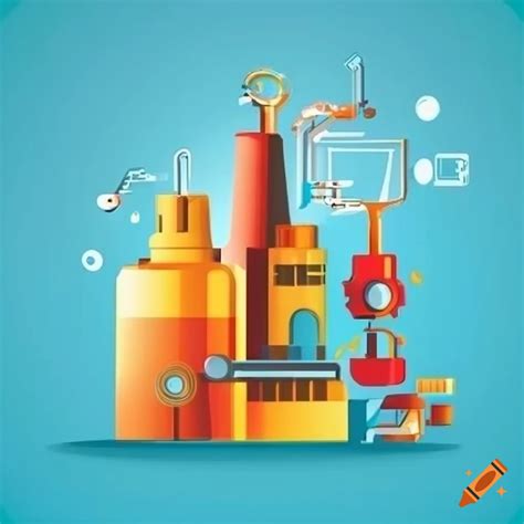 Vibrant Vector Icons Of Industrial Automation Concepts On Craiyon