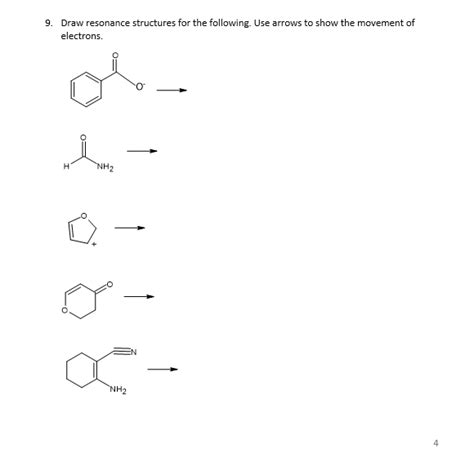 Solved 9 Draw Resonance Structures For The Following Use