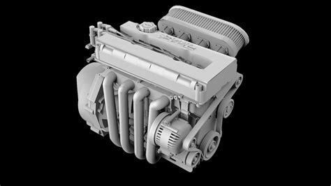 Honda B16a Engine 3d Model By Impulse99