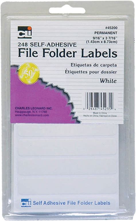 Amazon Com Avery File Folder Labels On 4 X 6 Sheets Removable Adhesive White 2 3 X 3 7