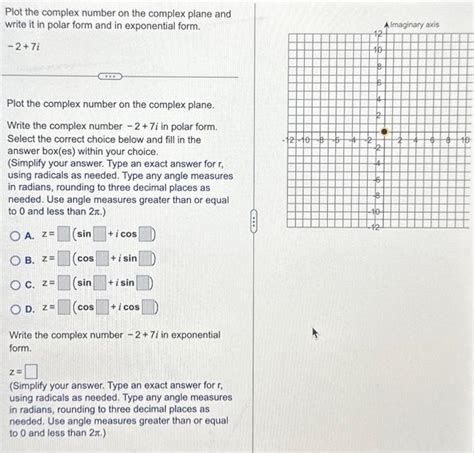 Solved Plot The Complex Number On The Complex Plane And Chegg