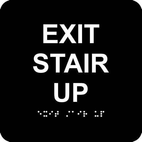 Exit Stair Up Sign With Braille Save 10 Online