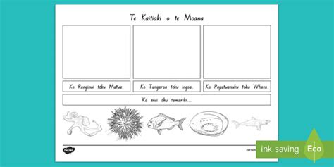 Te Whakapapa O Tangaroa Colouring Worksheet Worksheet Te Reo Maori