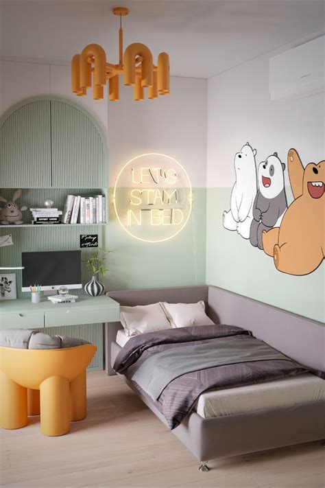 Дизайн детской спальни с рабочим местом Bedroom Design Bedroom Wall