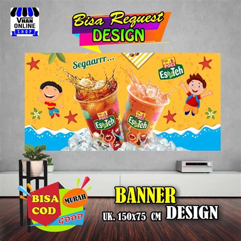 Jual Spanduk Banner Jualan Minuman Teh Poci Minuman Kekinian Murah