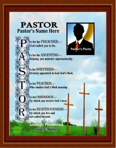 Pastor Anniversary Appreciation Personalized Photo Name Poem T Thank