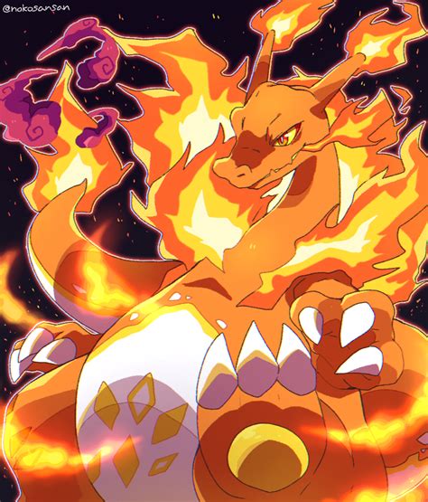 Charizard And Gigantamax Charizard Pokemon Drawn By Roku Rokkrn