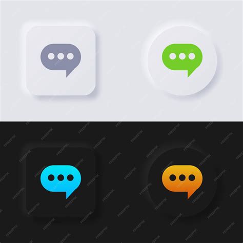 Premium Vector Speech Bubble Icon Set Multicolor Neumorphism Button Soft Ui Design For Web