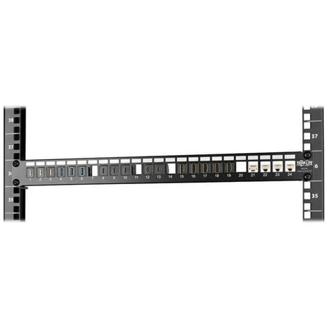 Tripp Lite 1u Patch Panel Rackmount 24 Port Shielded Blank Keystone Multimedia Rj45 Ethernet