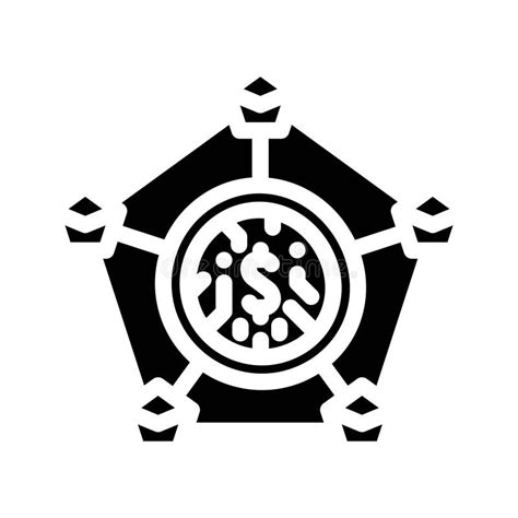 Distributed Ledger Decentralized Application Glyph Icon Vector Illustration Stock Illustration