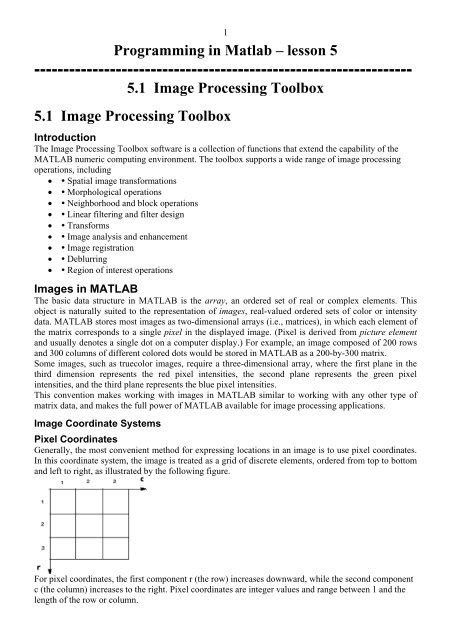 Programming In Matlab Lesson 5 51 Image Processing Toolbox