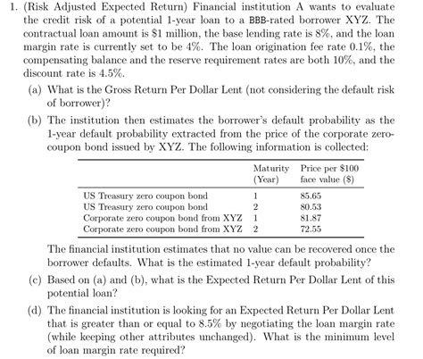 1 Risk Adjusted Expected Return Financial StudyX