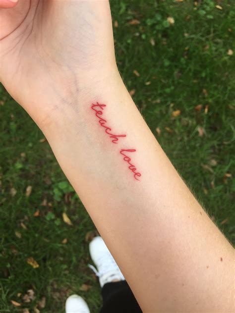 Red Writing Tattoo Love Writing Tattoos Cursive Tattoos Tattoo Blog