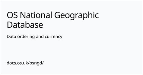 Data Ordering And Currency Os National Geographic Database