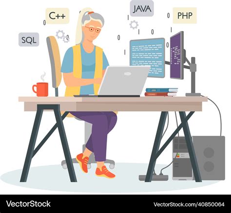 Programmer Engineering And Coding Royalty Free Vector Image