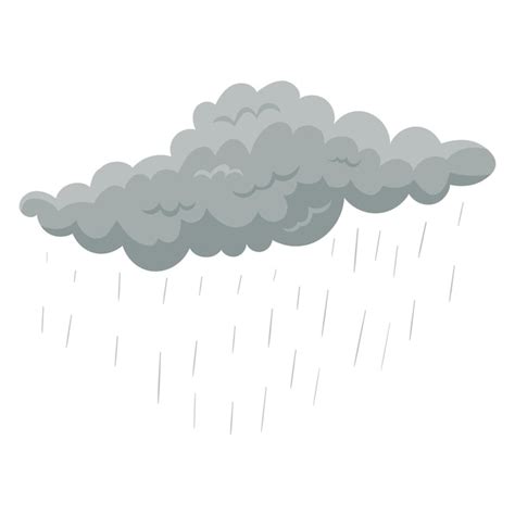Grijze Wolken Met Regen Tekening Van Regen Of Donderwolk Geïsoleerd Op