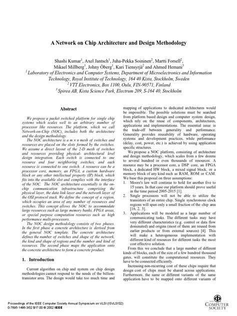 A Network On Chip Architecture And Design Methodology Pdf System On