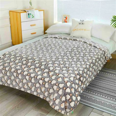 Плед покрывало одеяло травка из микрофибры двуспальный 200х230 см 473689 Prob Сердечки фото