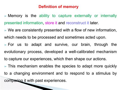 Physiology Of Memory And Learning Pptx