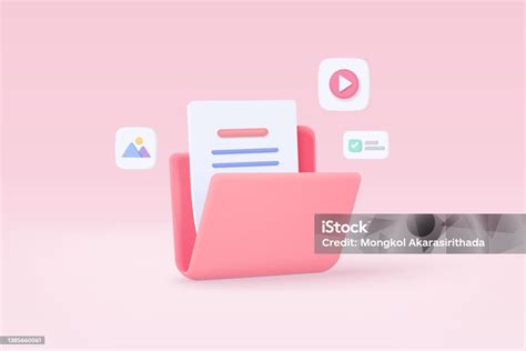 관리 멀티미디어 파일을 위한 3d 폴더 및 용지 프로젝트 계획 개념에 대한 효율적인 작업 문서화 이미지 및 비디오 문서 최소한의