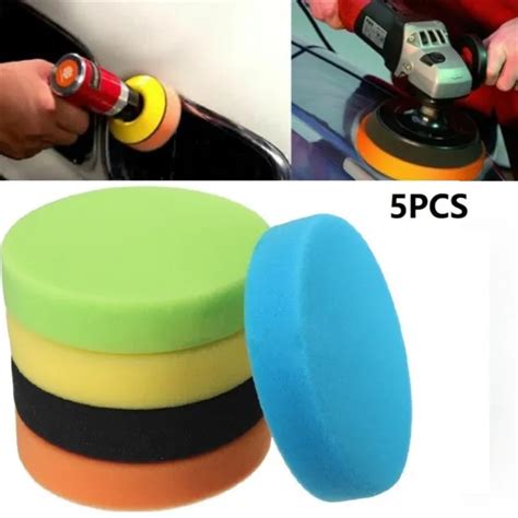 5 PI CES TAMPONS Tampons Buff Ponge Plate 3 Pouces 75 Mm Pour Polissage