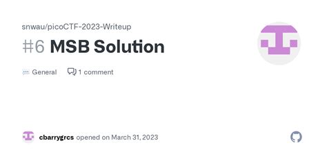 MSB Solution Snwau PicoCTF 2023 Writeup Discussion 6 GitHub