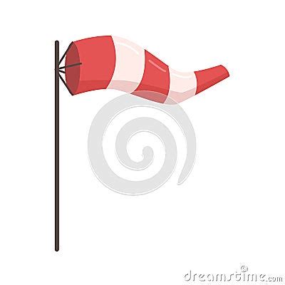 Windsock Wind Speed And Direction Chart Flag Pole Vector Illustration