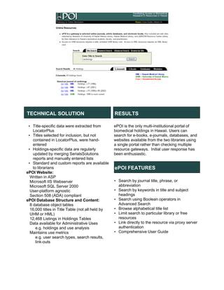 Pathways To Online Information A Collaborative Project For E Resources