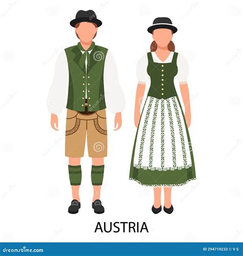 A Couple Of A Man And A Woman In Austrian Folk Costumes Culture And