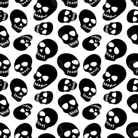 Pattern Of A Black Skulls 25272669 Png