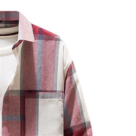 Mens Flannel Plaid Shirt Jacket 2023 Spring Fall Long Sleeve Plaid