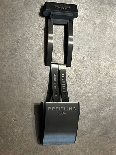 Breitling Matte Black Stainless Steel Deployment Watch Clasp Oem 20mm