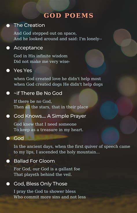 God Poems Best Poems For God