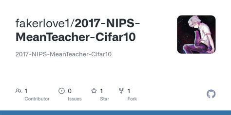 GitHub Fakerlove1 2017 NIPS MeanTeacher Cifar10 2017 NIPS MeanTeacher Cifar10